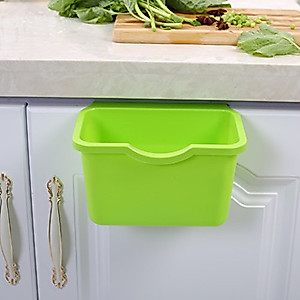 shlutesoy Multi-Function Kitchen Cabinet Door Plastic Basket Hanging Trash Can Waste Bin Garbage Bowl Box