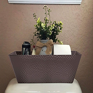 nu steel Oil Rubbed Bronze nusteel Hammered Metal Toilet Tank Tray, Bathroom Countertop Bin, Multipurpose Vanity, Cosmetics Organizer, Perfume Jewelry Makeup