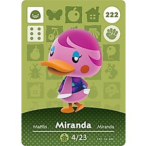 Miranda - Nintendo Animal Crossing Happy Home Designer Amiibo Card - 222