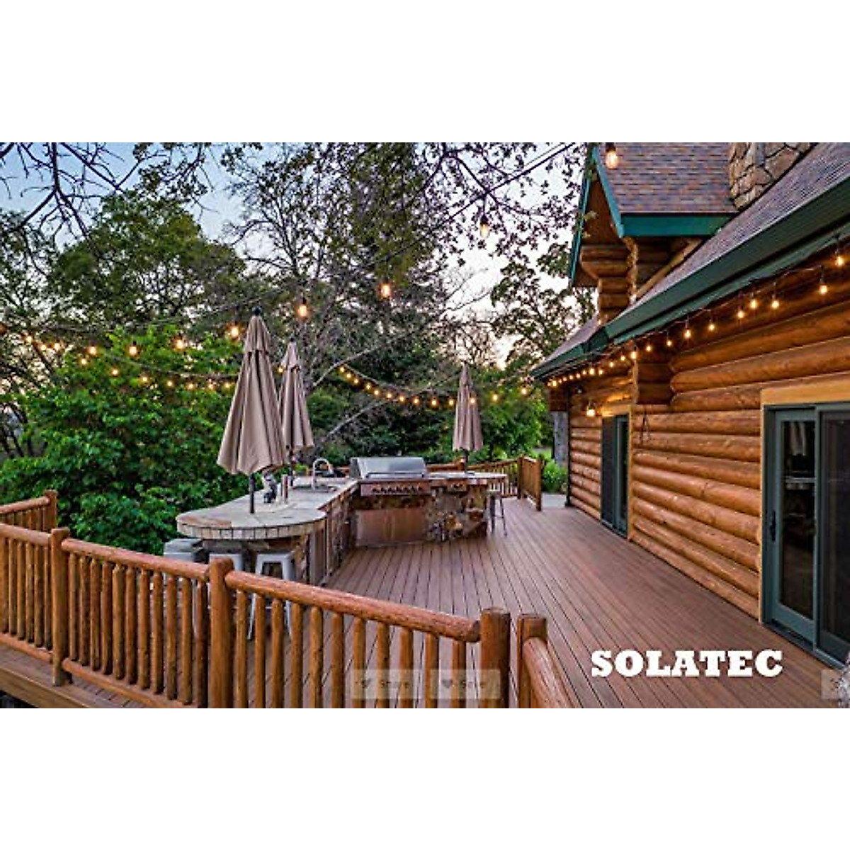 Solatec LED String Lights, Shatterproof 48FT 15 Hanging Sockets Commercial Grade Waterproof 2W Outdoor String Light Decor for Patio, Garden, Balcony, Deck S14 2W