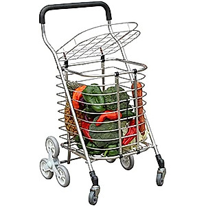Shopping Trolley on Wheels Multi Function Shopping Cart Lightweight 8 Wheels Climbing Stairs with Lid Aluminum Tri-Wheel Household Vans Lightweight Foldable Storage Hand Trucks,