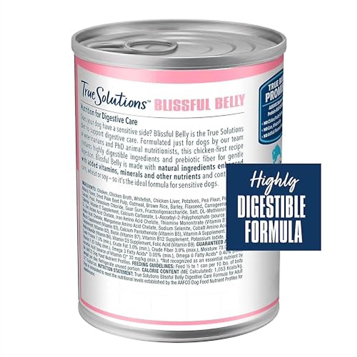 Blue Buffalo True Solutions Blissful Belly Wet Dog Food, Digestive Care Formula, Helps Maintain Stool Quality, 12.5-oz. Cans (12 Count)