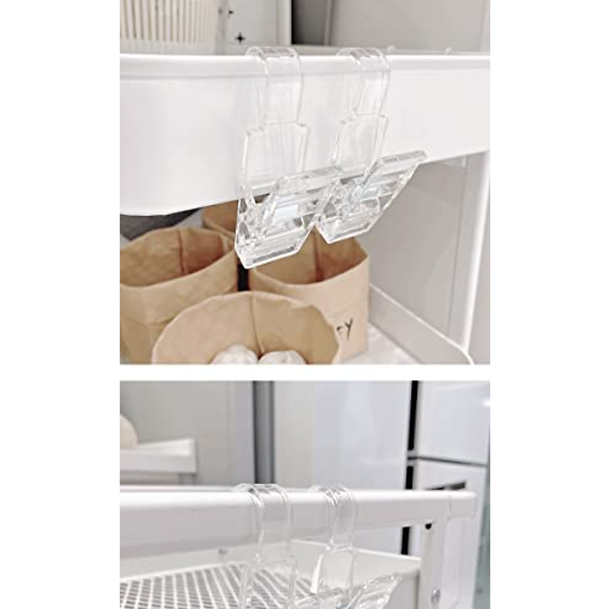 Tinkeep Large Laundry Hook Clothes pins 4pcs Sock Clip Laundry Clips with Springs, Strong Plastic Clothes Drying Line Pegsfor Home Kitchen Outdoor Trip (4)