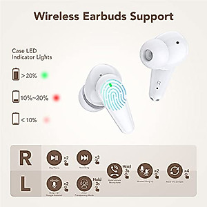 TCL True Wireless Earbuds MOVEAUDIO S180 Active Noise Cancelling Wireless Earbuds Auriculares, 10mm Hi-Fi Bass, 30H, Built-in Mic, Waterproof,ENC Calls in-Ear Earbuds for Android Apple, Ivory White