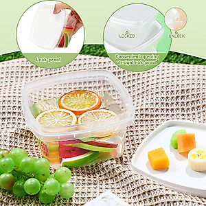 Blushtier 50 Pcs 24 oz Deli Containers with Lids Stackable Clear Square Food Storage Containers Freezer Containers Take Away Food Containers for Food Storage Leakproof Take out