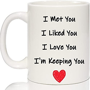 I Love You Gifts for Her Wife Girlfriend Coffee Mug, Mothers Day Gifts for Wife from Husband Boyfriend Him - Anniversary Birthday Romantic Cute Gifts, Funny Presents for Her Mug, White, 11oz