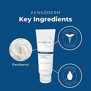Kenkoderm Conditioner for Sensitive Hair and Skin - 8 oz | 1 Tube | Dermatologist Developed | Fragrance + Color Free