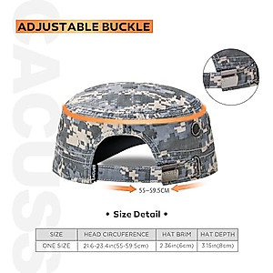 CACUSS Men's Cotton Army Cap Cadet Hat Trucker Dad Hat Military Flat Top Adjustable Classic Baseball Cap