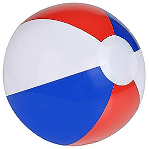 The Dreidel Company Inflatable Patriotic Beach Balls US Flag Design for Swimming Pool Party, Birthday, Summer Fun Toy, 12" Inch (6-Pack)
