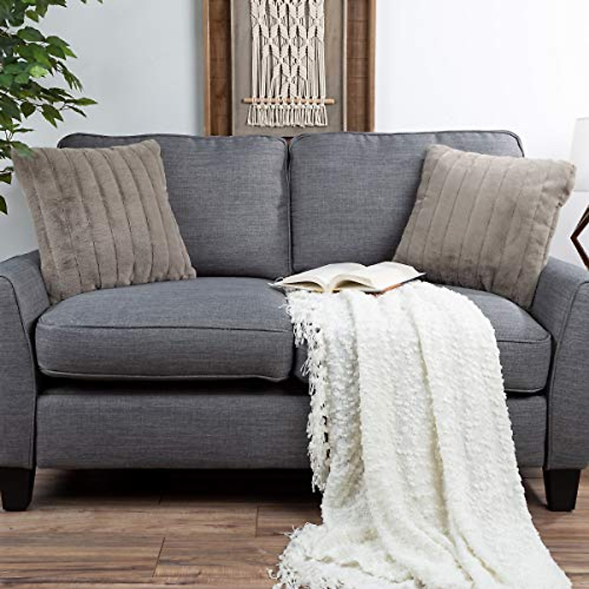 Lavish Home 80-PFF-1 Pillow, 17", Gray