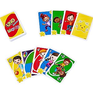 Mattel Games ​UNO Junior Move! Card Game for Kids with Active Play, Simple Rules, 3 Levels of Play and Matching