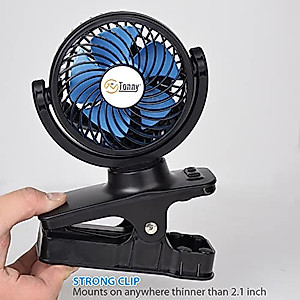 TN TONNY 12V 4" Car Cooling Fan Mini 12 Volt Clip on Fan RV/Truck Vent Fan Flexible with Adjustable Clamp&Cigarette Lighter Plug