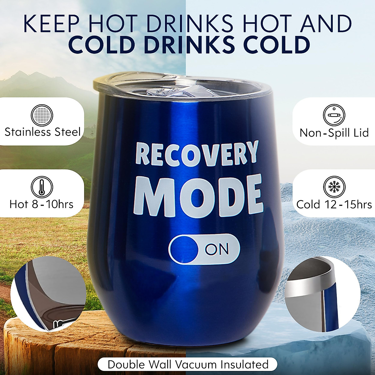 Amabeen Get Well Soon Gifts for Men - Gift Basket Containing Insulated Tumbler, Mindfulness Puzzle Book, Massager Ball, Hot/Cold Gel Pack - Hospital Care Package - Ideal After Surgery & Recovery