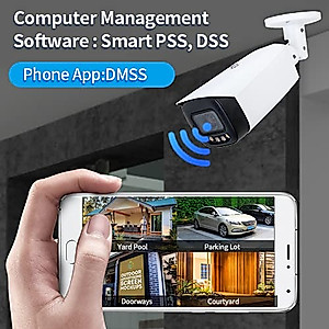 EmpireTech 4K 8MP 1/1.2" CMOS Ultra Low Light Full-Color AI IP Camera Warm LED Bullet SMD 3.0 IP67 Weatherproof, Built-in Mic and Speaker,ePOE and POE, SMD Plus,Face Detection,IPC-Color4K-X 3.6mm