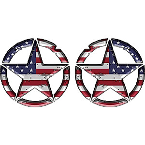 cbcdecals -Distressed 3D American Flag Star Decal Set Of 2 Left and Right