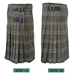 Kilt Emporium Men's Kilt Weathered Black Watch Tartan 5 Yards 16oz Acrylic Wool (Weathered Black Watch, 38)