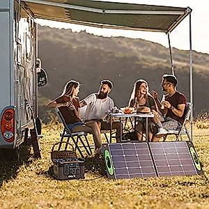 OKMO OS100 Portable Solar Panel for OKMO G1000/G2000 Portable Power Station Foldable Solar Charger with USB Outputs for Outdoor RV Camping Off Grid Solar Power Backup