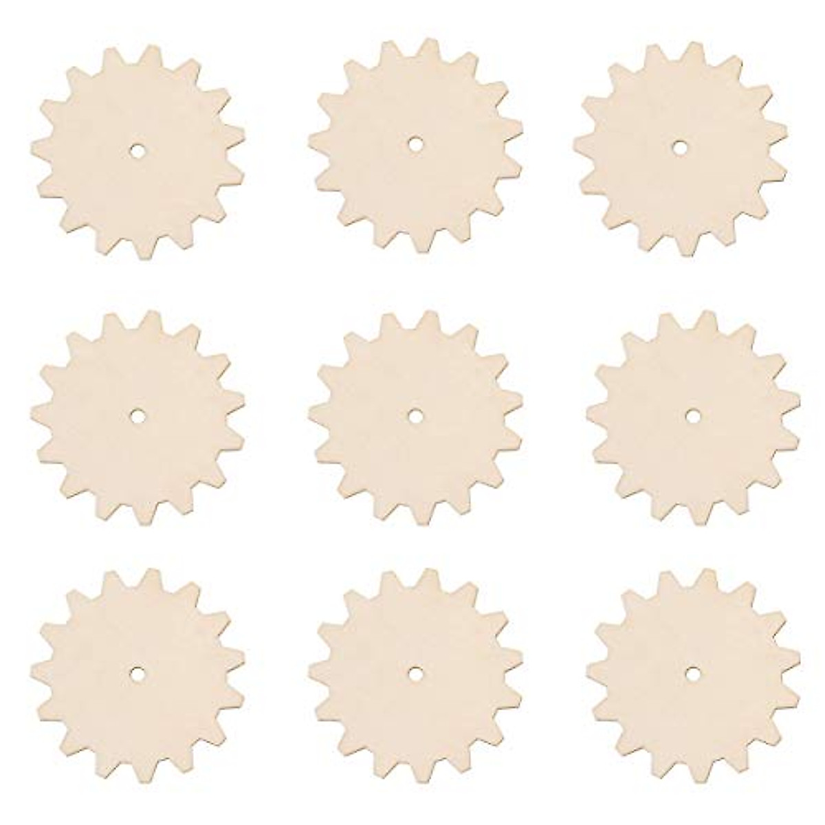 Veemoon 20 Pcs Wooden Steampunk Gear DIY Wood Craft Unfinished Gear Wheels Wood Cutout for Crafts Wooden Slice Shape Unfinished Wooden disc Nativity Crafts Christmas Wooden Circle Bamboo
