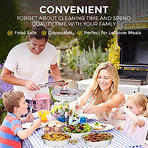 Fit Meal Prep 45 Pack 9” Round Aluminum Foil Pans with Clear Dome Lids, Pie Tins Disposable 9 inch with Lids, Take Out Containers, Freezer Oven Safe Aluminum Baking Pans for Storing, Cooking, Storage