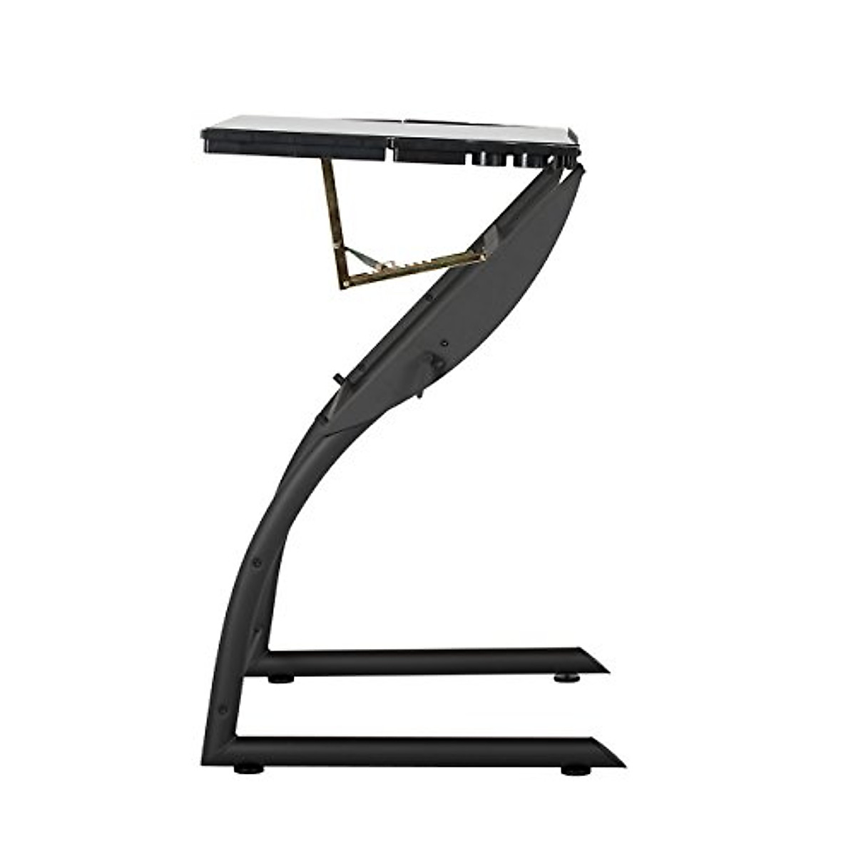 SD STUDIO DESIGNS Triflex Drawing Table, Sit to Stand Up Adjustable Office Home Computer Desk, 35.25" W X 23.5" D, Charcoal Black/Clear Glass