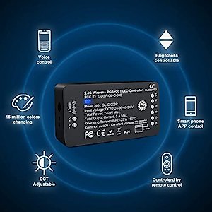 GLEDOPTO Zigbee3.0 RGBCCT LED Strip Controller Pro Alexa Voice/APP/Remote Control 16 Million Colors Changing Tape Light Controller Compatible with Amazon Echo Plus Tuya Smartthings