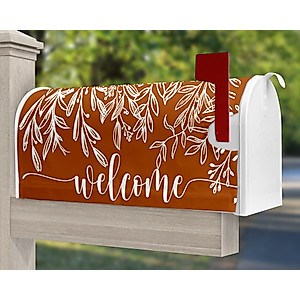 EKOREST Fall Mailbox Covers Magnetic Standard Size 18"x21",Seasonal Welcome Fall Leaves Mailbox Wraps,Autumn Thanksgiving Post Letter Box Cover for Outdoor Décor