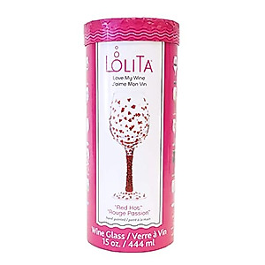 LOLITA Red Hot Wine Glass, 8.5 x 8.5 x 22.5 cm, Multi-Colour