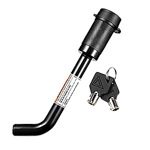 CZC AUTO Trailer Hitch Receiver Lock, Dogbone Style Hitch Pin Lock, Dia 5/8 Inch Bent Pin for Class III IV 2 2-1/2 Inch Receiver, Fits Bike Rack Tray Ball Mount for Towing Trailer Truck Car Boat RV