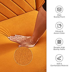 mopio Futon Sofa Bed, Couch, Small Sofa, Sleeper Sofa, Loveseat, Mid Century Modern Futon Couch, Sofa Cama, Couches for Living Room (Apricot Velvet)