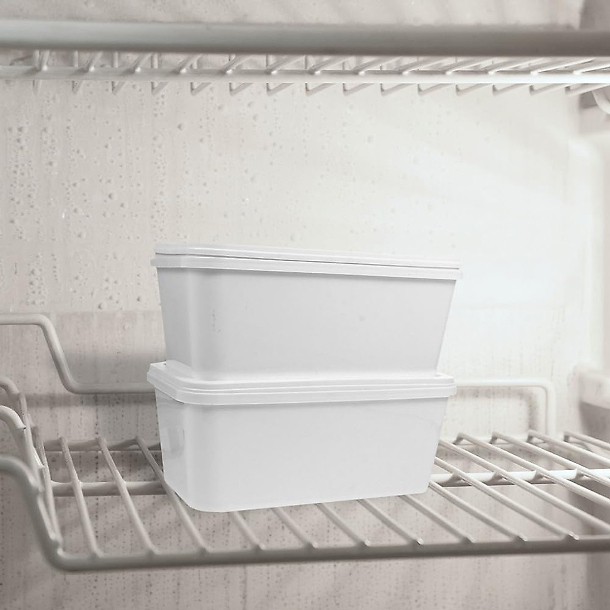 MAGICLULU 3pcs Ice Cream Box Ice Cream Holder Dessert Storage Tubs Ice Cream Accessories Fruit Containers with Lids Containers for Fruit Soup Freezer Organizer White Household Pp