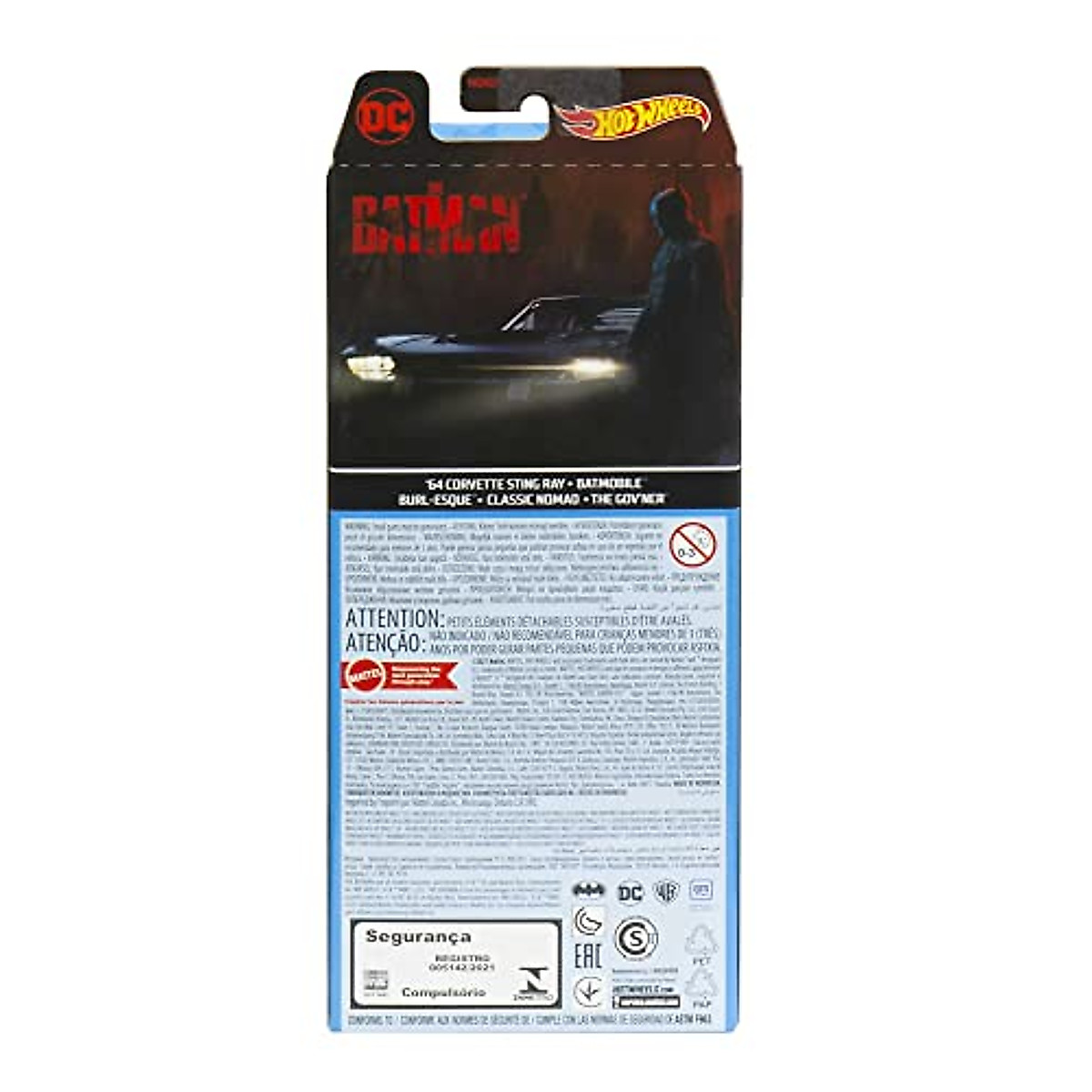 Hot Wheels Batman 5-Pack, Set of 5 Batman-Themed Toy Cars in 1:64 Scale (Styles May Vary)