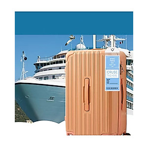 Cruise Luggage Tags (5-Pc Kit) Wide Luggage tag Holder Cruise Essentials Zip Seal Reusable and Steel Loops Premium Clear Thicken Luggage Tags Waterproof