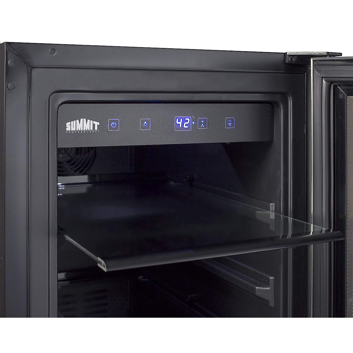 Summit Appliance ALBV15 ADA Compliant 15" Wide Built-in Undercounter Beverage Center for Home or Commercial Use with Glass Door, Automatic Defrost, Lock, Digital Thermostat and Black Cabinet