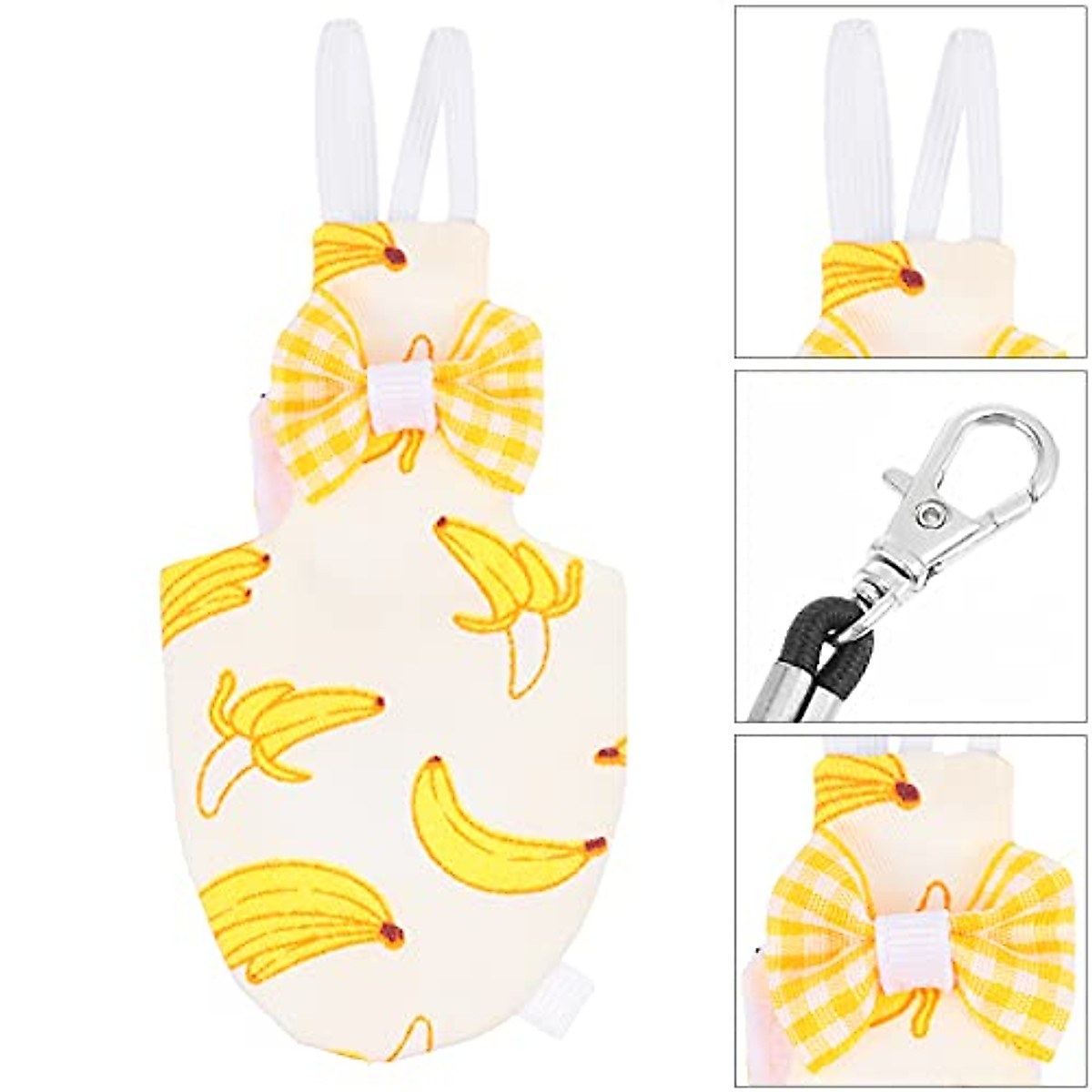 Ipetboom Rope Cotton Cockatiel Bird Pet Light Parrot Supplies Macaw Washable Nappy- Training & Harness Parakeet Suit Adjustable Budgie Clothes Pad Nappies Yellow Flight Pee Breathable S