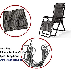 JS&Walk Leisure Chair Fabric Cloth Replacement Kits with Tessforest Cloth and Cord Laces Universal for Zero Gravity Chairs, Patio Bench Lounge Couch, Garden Folding Chair (Gray Rhombus)