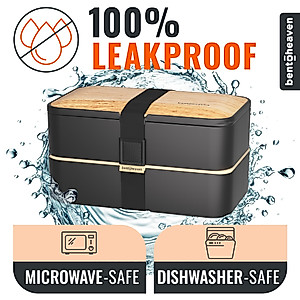 Premium Bento Lunch Box in 8 Modern Colors, 2 Compartments, Leak-proof, Includes Sauce Container, Divider, Cutlery & Chopsticks, 40oz Japanese Bento Box for Adults & Kids, Microwave-& Dishwasher-safe