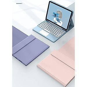 AnMengXinLing Galaxy Tab S8+/S8 Plus/S7 FE / S7 Plus Keyboard Case-Touchpad Detachable Keyboard with S Pen Holder Cover for 12.4 inch Galaxy Tab S8 Plus 2022/ S7 FE 2021/ S7+ 2020 Tablet, Blue