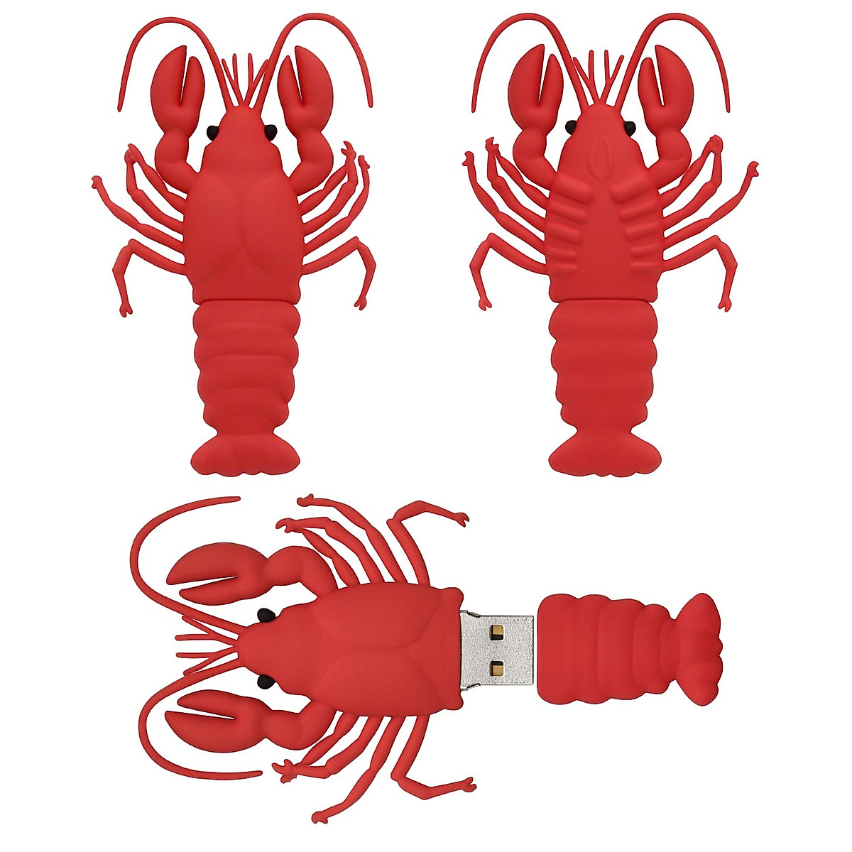 32GB USB 2.0 Flash Drive USB Memory Stick - Cartoon Thumb Drive Red Lobster Pen Drive - FEBNISCTE 3D Animal Shap Zip Drive