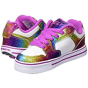 HEELYS Motion Plus (Little Kid/Big Kid/Adult) White/Rainbow/Hot Pink 3 Little Kid M