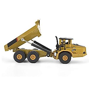Jeanoko Engineering Dump Truck Toy, Dump Truck Model High Simulation Alloy Educational 1:50 for Kids for Car Vehicle Toy