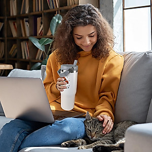 Unyopsa Mushroom Tumbler with Handle 30oz Vacuum Insulated Mushroom Cup with Lid and Straw Mushroom Gifts for Women Men