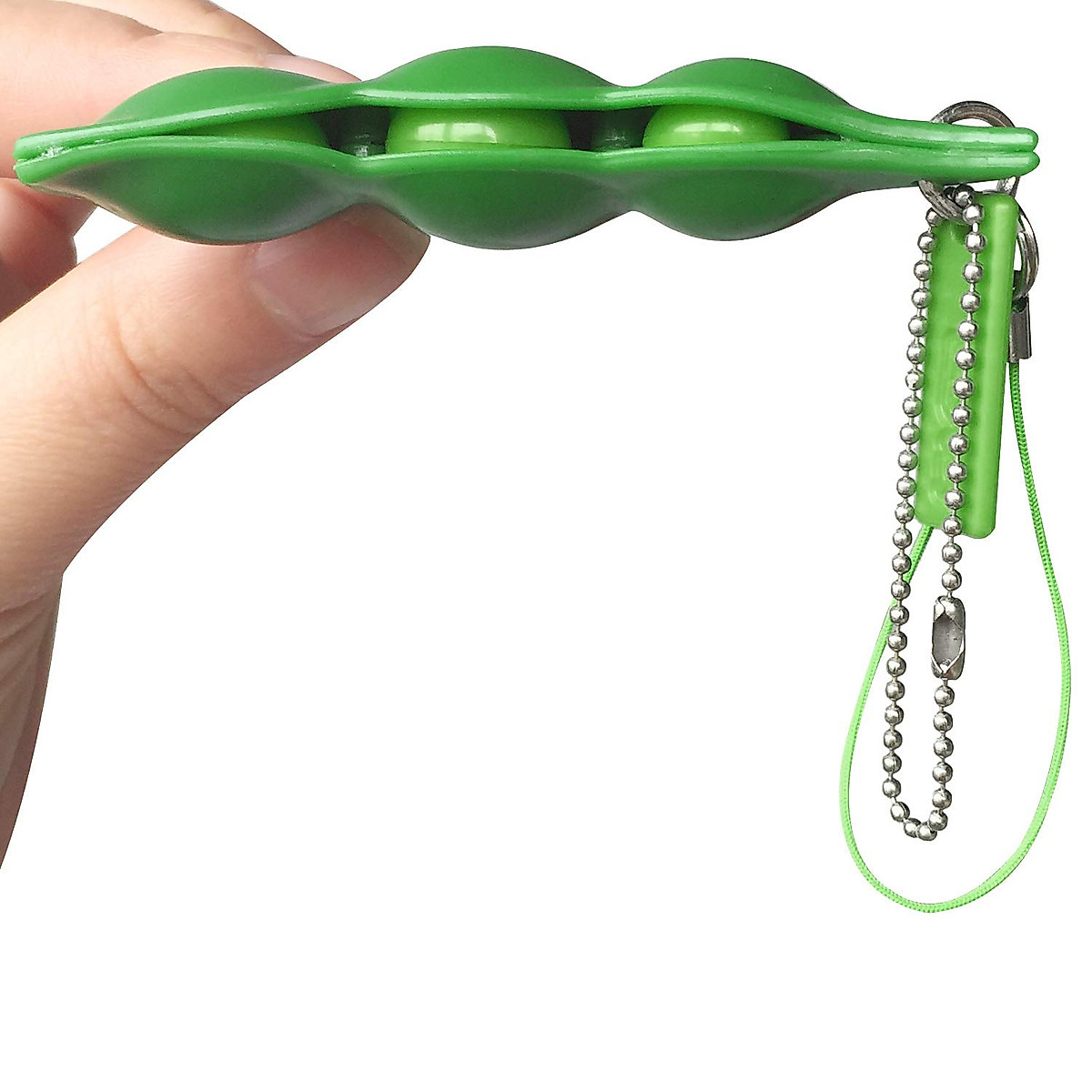Acerich 6 Pack Edamame Keychain Fidget Toys - Squeeze-a-Bean Puchi Puti Mugen Keyring Pea Keychain Soybean Toys Gift