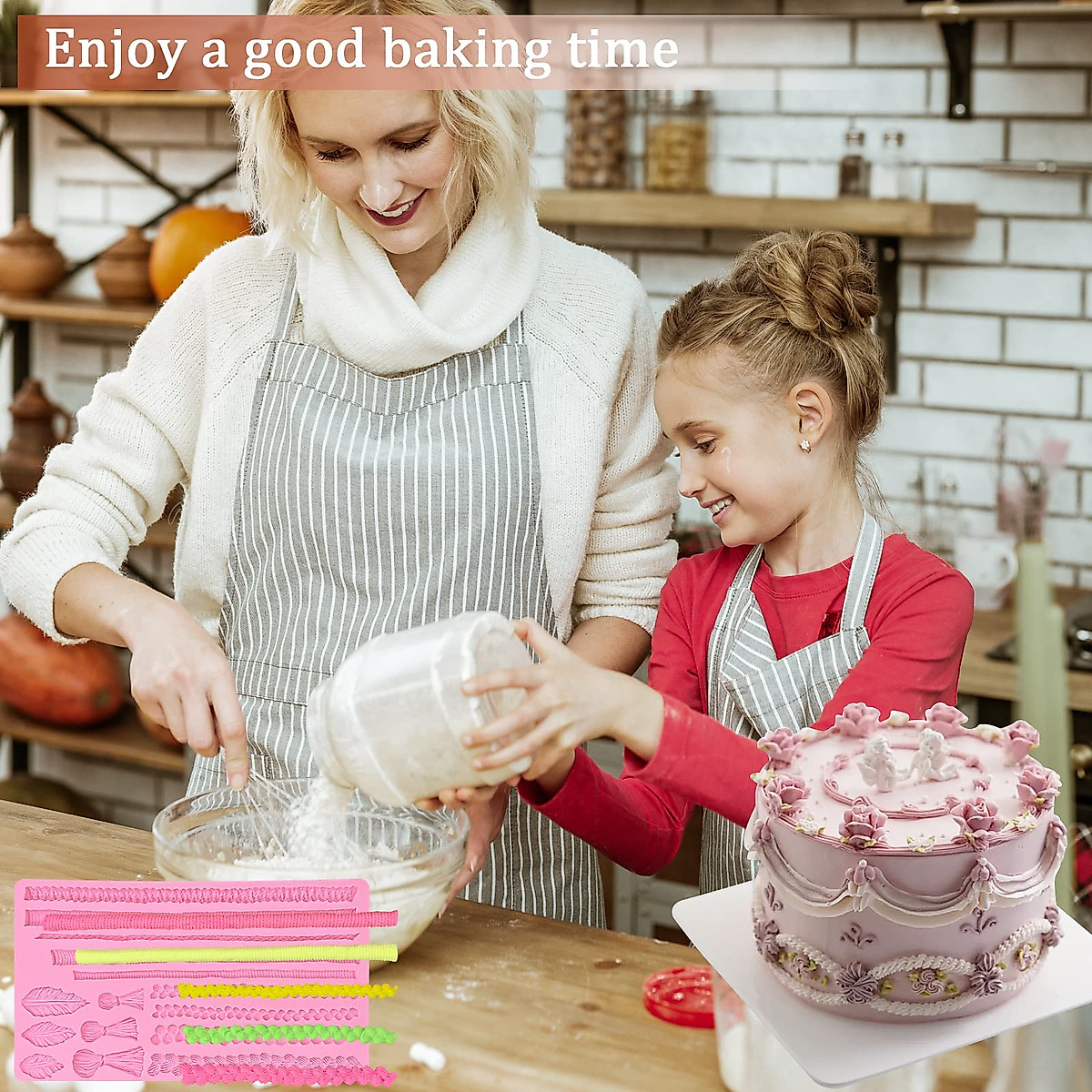 Hemp Rope Fondant Molds, Macrame Tassel Cake Decorating Silicone Molds, Kitchen Candy Chocolate Baking Tools for Cookie Mousse Cupcake Desserts, Epoxy Crafts, Modeling Clay, Candle Decoration, Soap