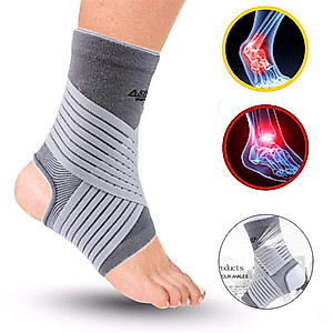 Ankle Brace Compression Sleeves, 1 Pair Anti-Sprain Ankle Support Sleeve Basketball Running Sports Injuries Recovery Elastic Sleeve Socks for Relief Foot Joint Pain Chronic Ankle Swelling Arch Support
