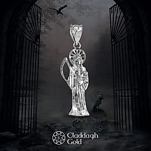 .925 Sterling Silver Nuestra Señora de la Santa Muerte Our Lady of the Holy Death Catholic Pendant - Pendant Only