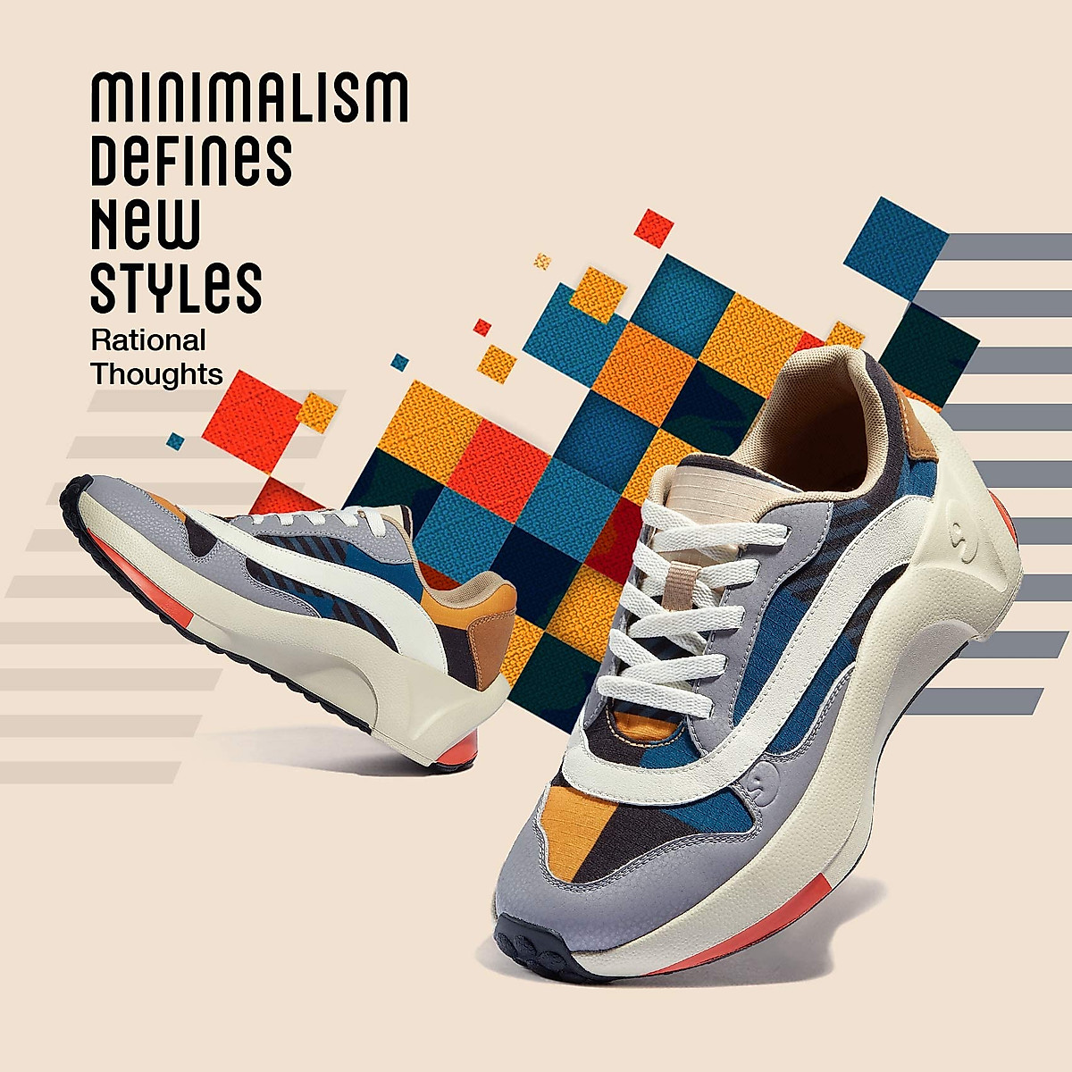 UIN Women's Retro Sneakers Sevilla Ⅱ Rational Thoughts Lightweight Walking Casual Comfortable Designer Art Painted Travel Shoes (10.5)