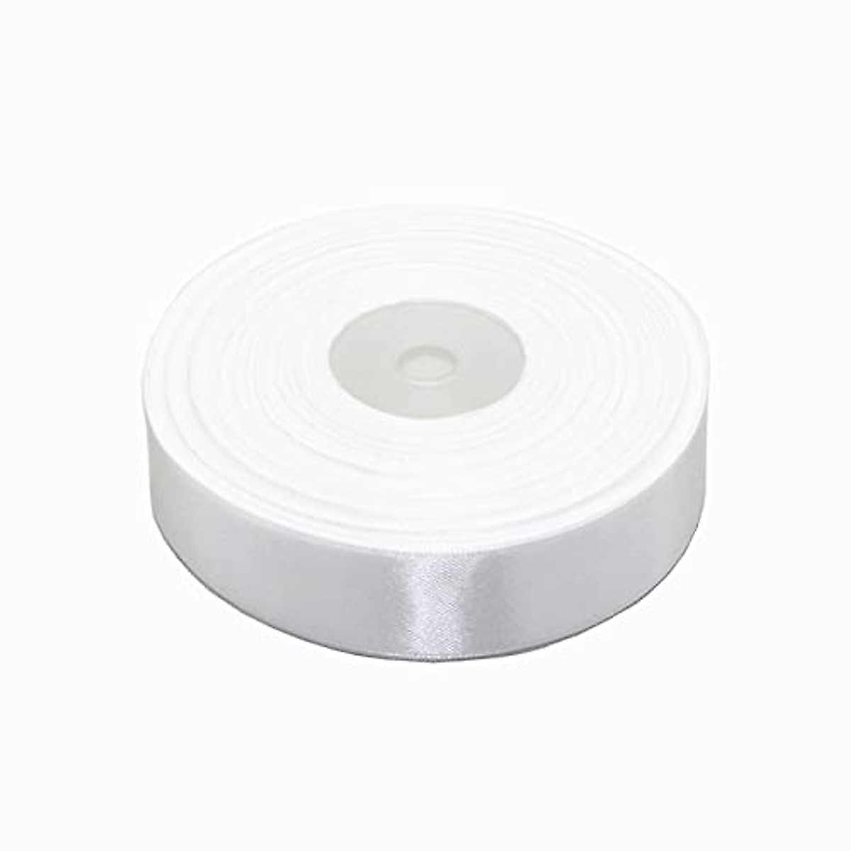 SWTOOL 1" Solid Satin Ribbon 50 Yards Roll for Wedding Details, Sewing Projects, Gift Wrapping, Invitation Embellishments and Crafting Projects Etc (White)