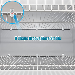 48 Pack White Down Wall Clip Closet Shelves Clips Wire Shelf Loop Clips Plastic Heavy Duty Wire Shelf Brackets Included Clips Screws and Expansion Tubes for Wire Closet Shelving