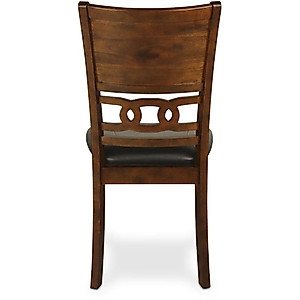 New Classic Furniture Gia 5-Piece Round Dining Set with 1 Dining Table and 4 Chairs, 47-Inch, Brown