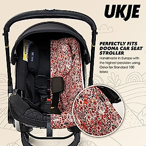 UKJE Protective Car Seat Stroller Cover Compatible with Doona Car Seat - Protector, Cotton Cover, Infant Car Seat Liner - Newborn Car Seat Accessories - Easy to Clean - Easy to Install (Pink Flowers)